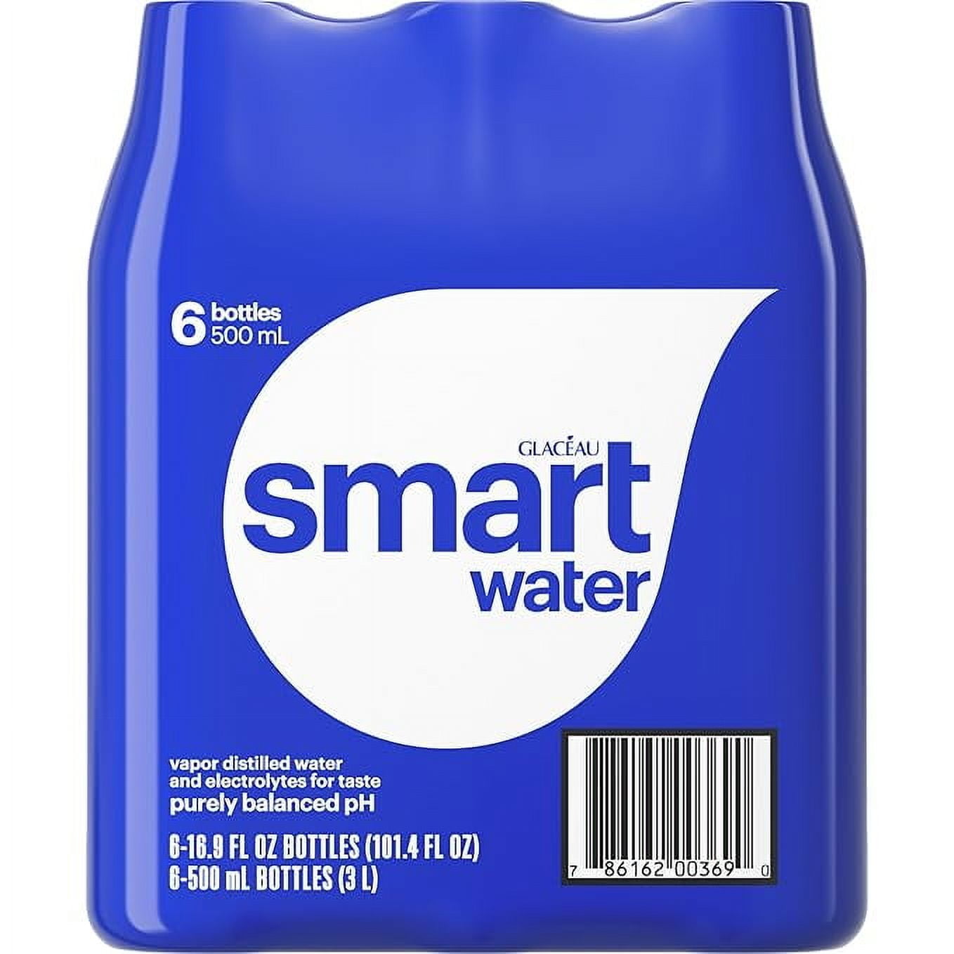 Smartwater vapor distilled premium water , 16.9 Fl Oz (pack of 6 ...