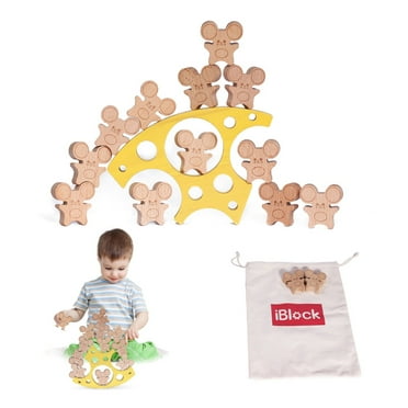 Wooden Building Stacking Blocks Set for Kids, Toddlers & Children ...