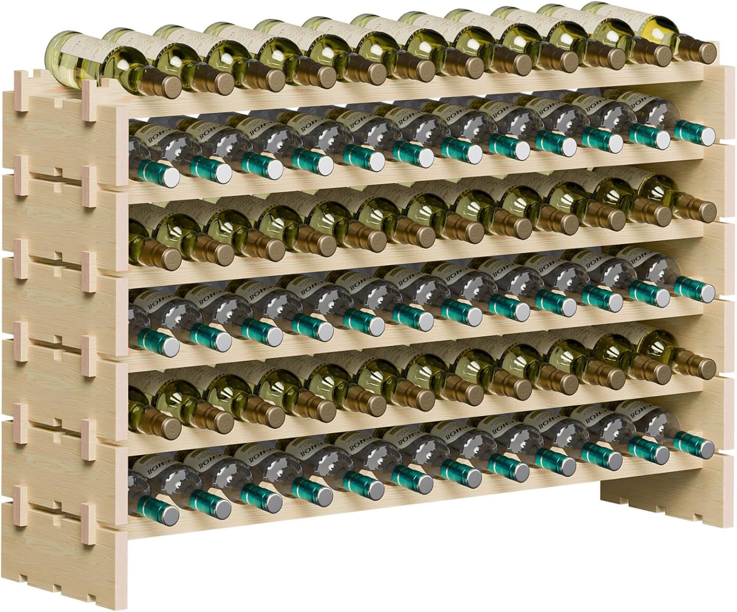 Smartxchoices 72 Bottles Stackable Modular Wine Rack, 6-Tier 72 Slots ...