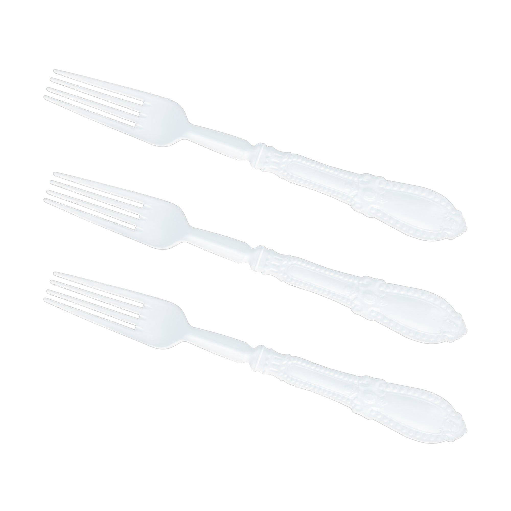 Smarty Clear Baroque Disposable Plastic Dinner Forks 480ct - Walmart.com