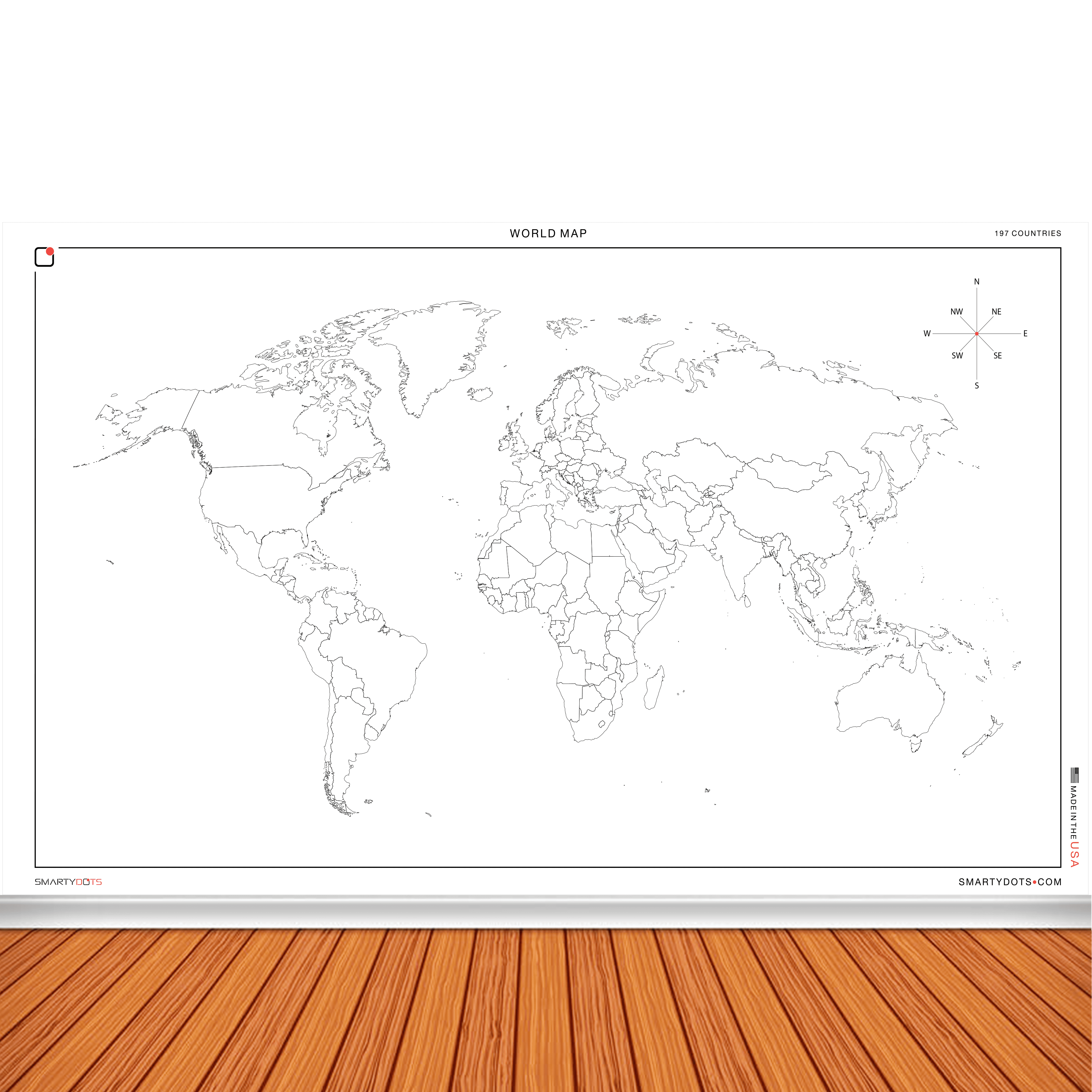 Smarty Dots | WORLD MAP Dry Erase Without A Trace FlexiBoard Glueless ...