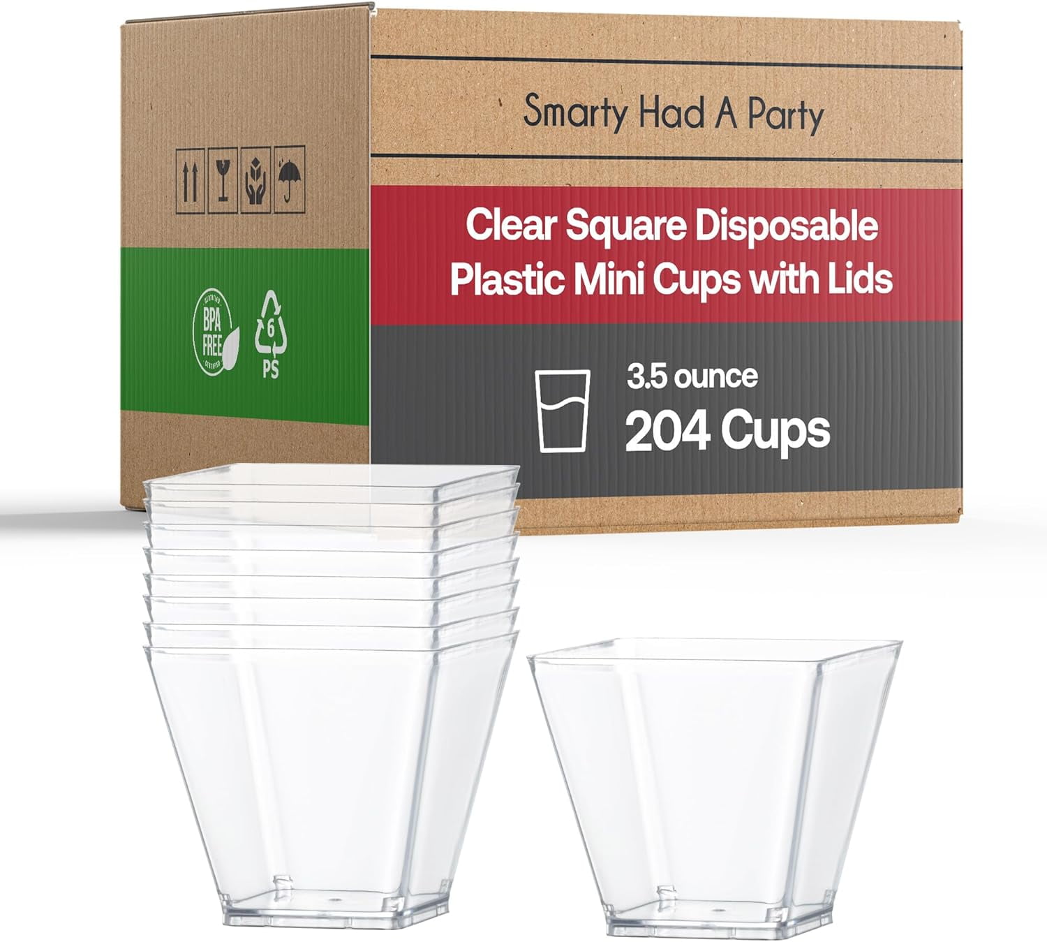 Smarty Had A Party 3.5 oz Cups – 204 Clear Mini Dessert Cups ...