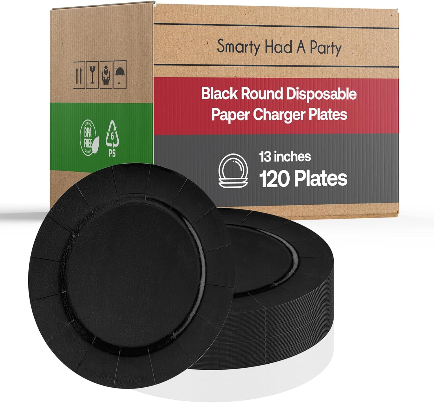 Smarty Had A Party Disposable Chargers Plates, Heavy Duty Paper ...