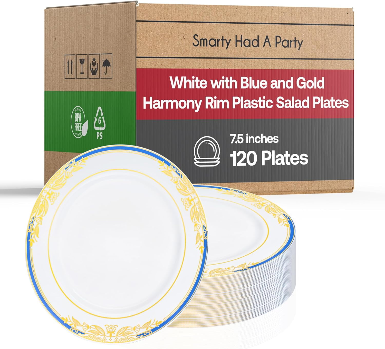 Smarty Had A Party Elegant Disposable Plastic Heavy Duty Dinnerware ...