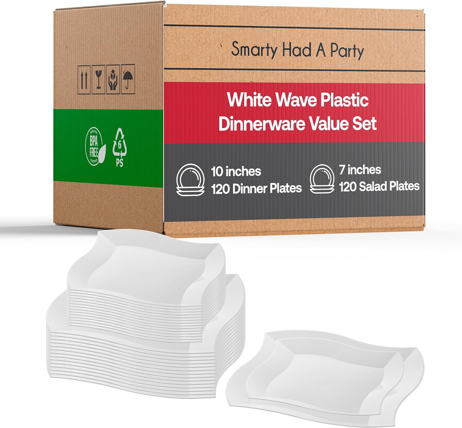 Smarty Had A Party Elegant Disposable Plastic Heavy Duty Dinnerware ...