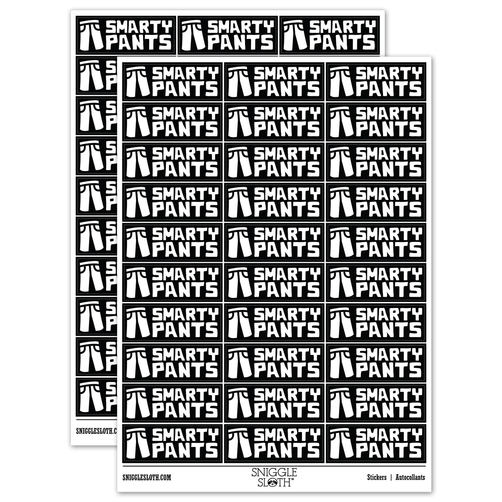 Smarty Pants Teacher Student School Sticker Set - Black - Gloss Finish ...