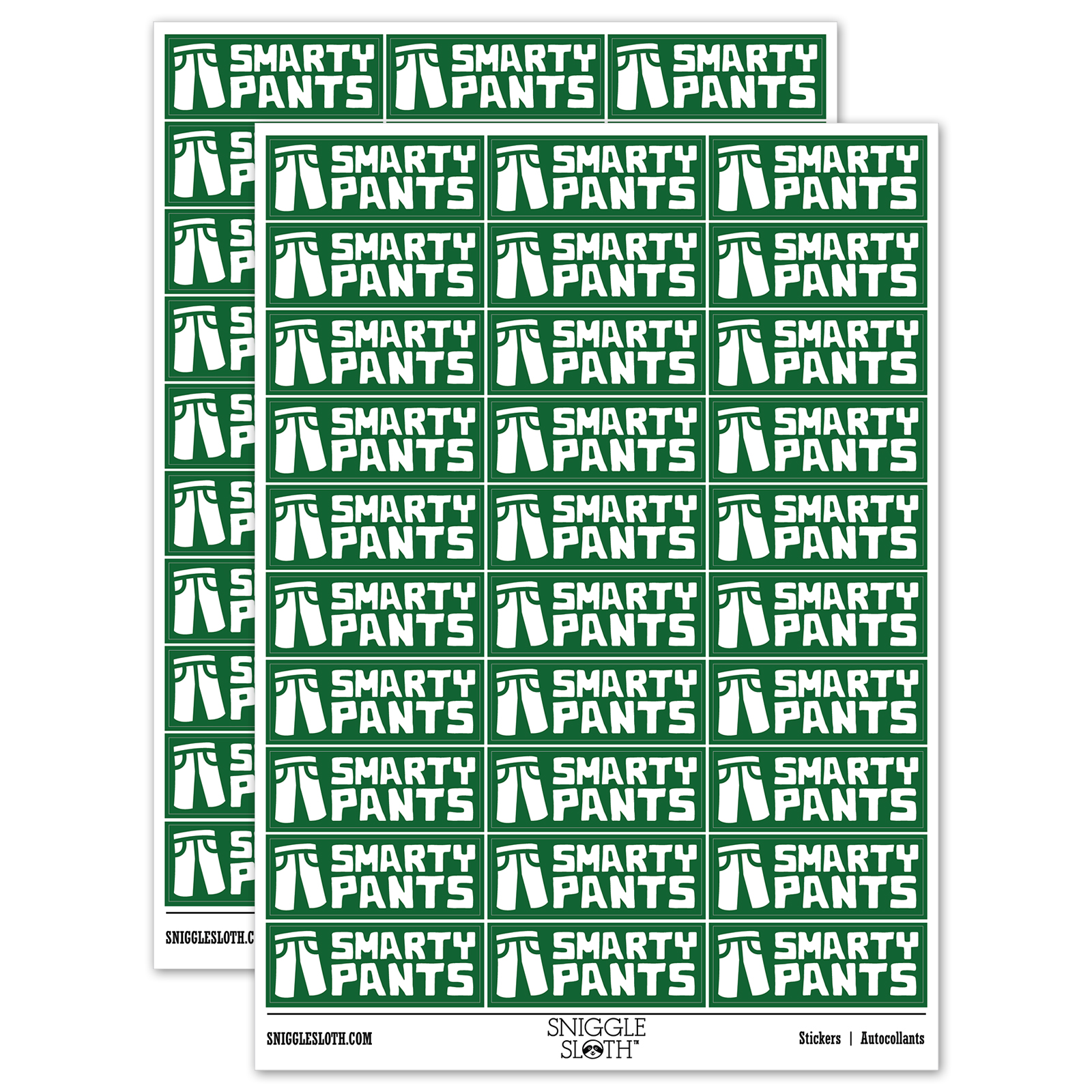 Smarty Pants Teacher Student School Sticker Set - Dark Green - Matte ...