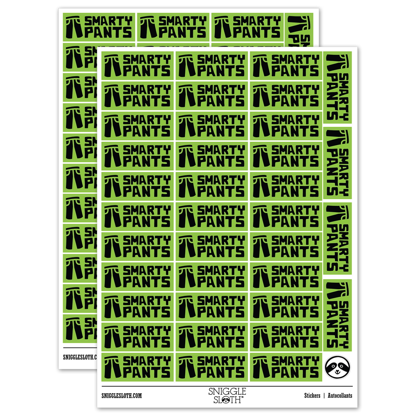 Smarty Pants Teacher Student School Sticker Set - Light Green - Matte ...