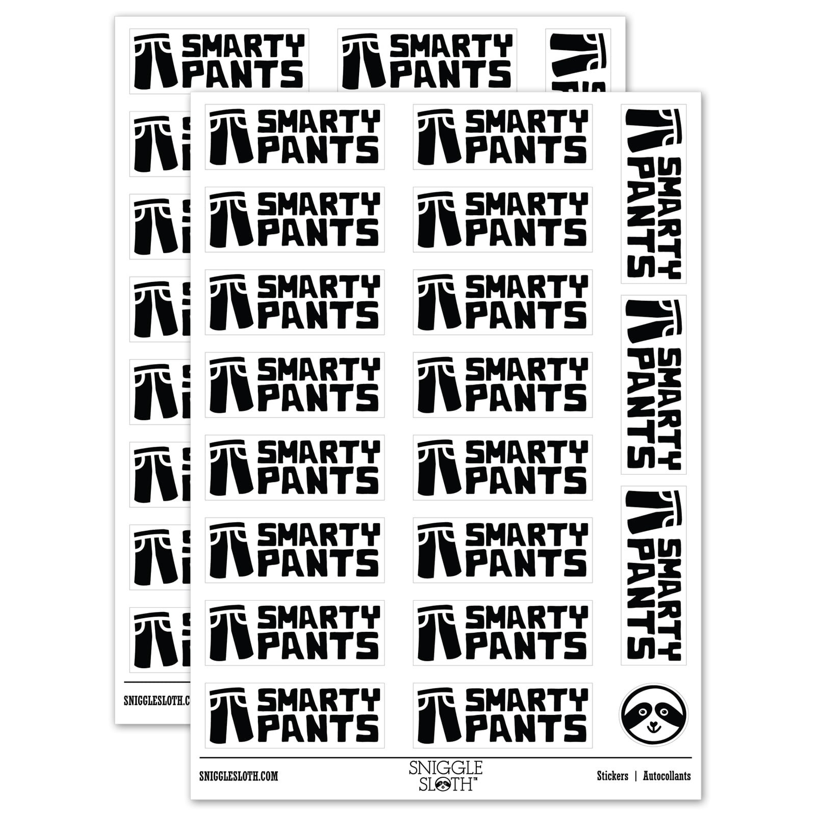 Smarty Pants Teacher Student School Sticker Set - White - Matte Finish ...