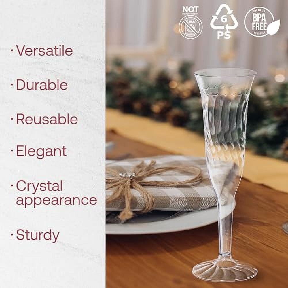 Smarty Had A Party 5 oz Champagne Flutes Pack of 96 Clear Disposable ...