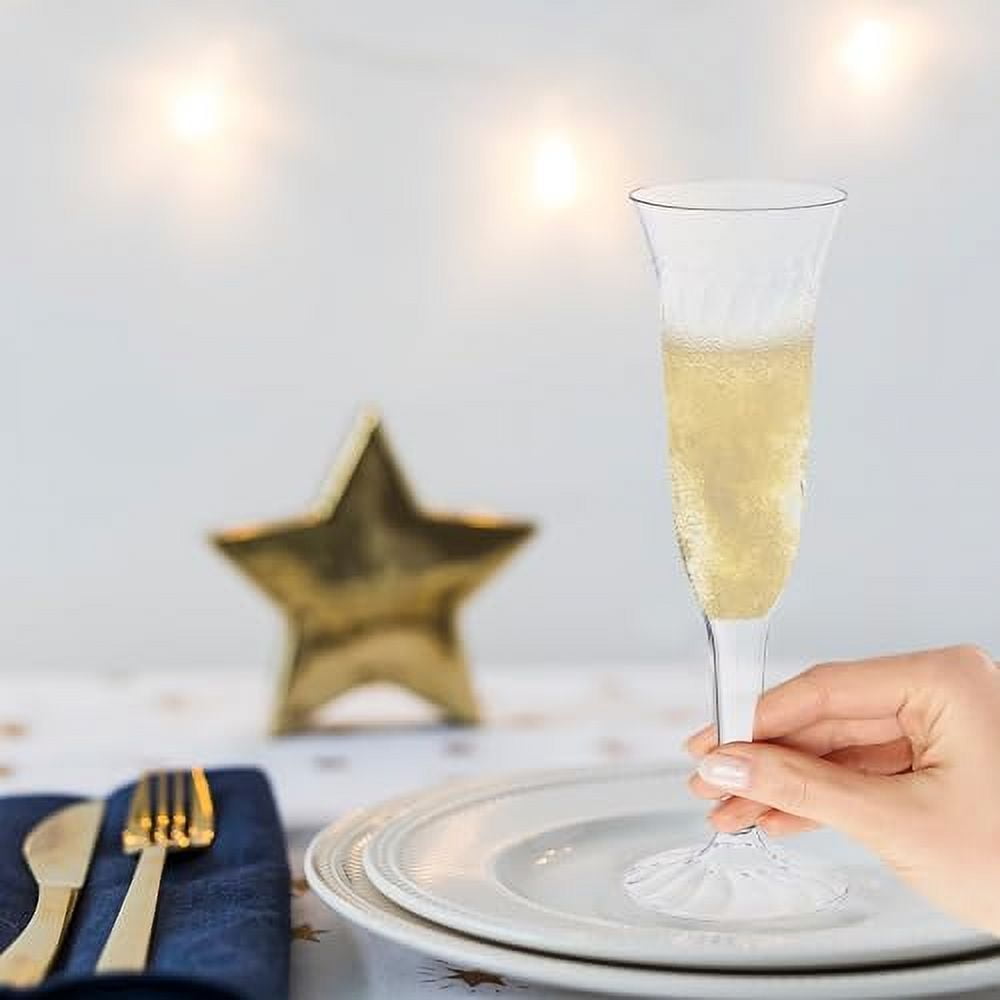 Smarty Had A Party 5 oz Champagne Flutes Pack of 96 Clear Disposable ...