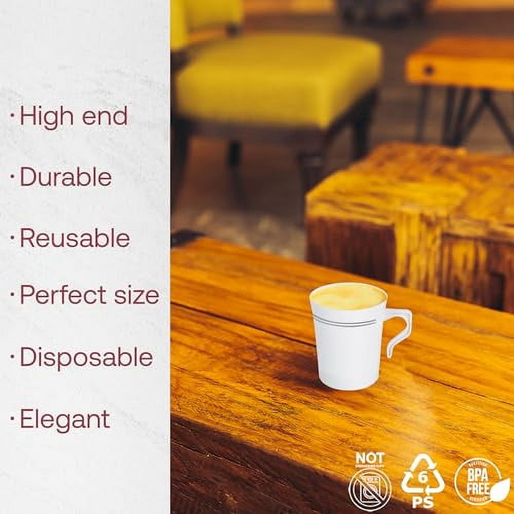 Smarty Had A Party 8 oz White with Silver Plastic Coffee Mugs with ...