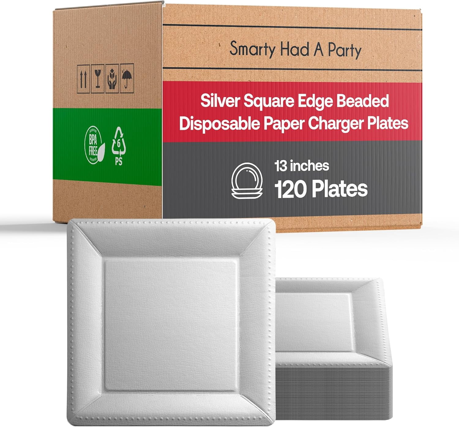Smarty Had A Party Disposable Charger Plates, Heavy Duty Paper Charger ...