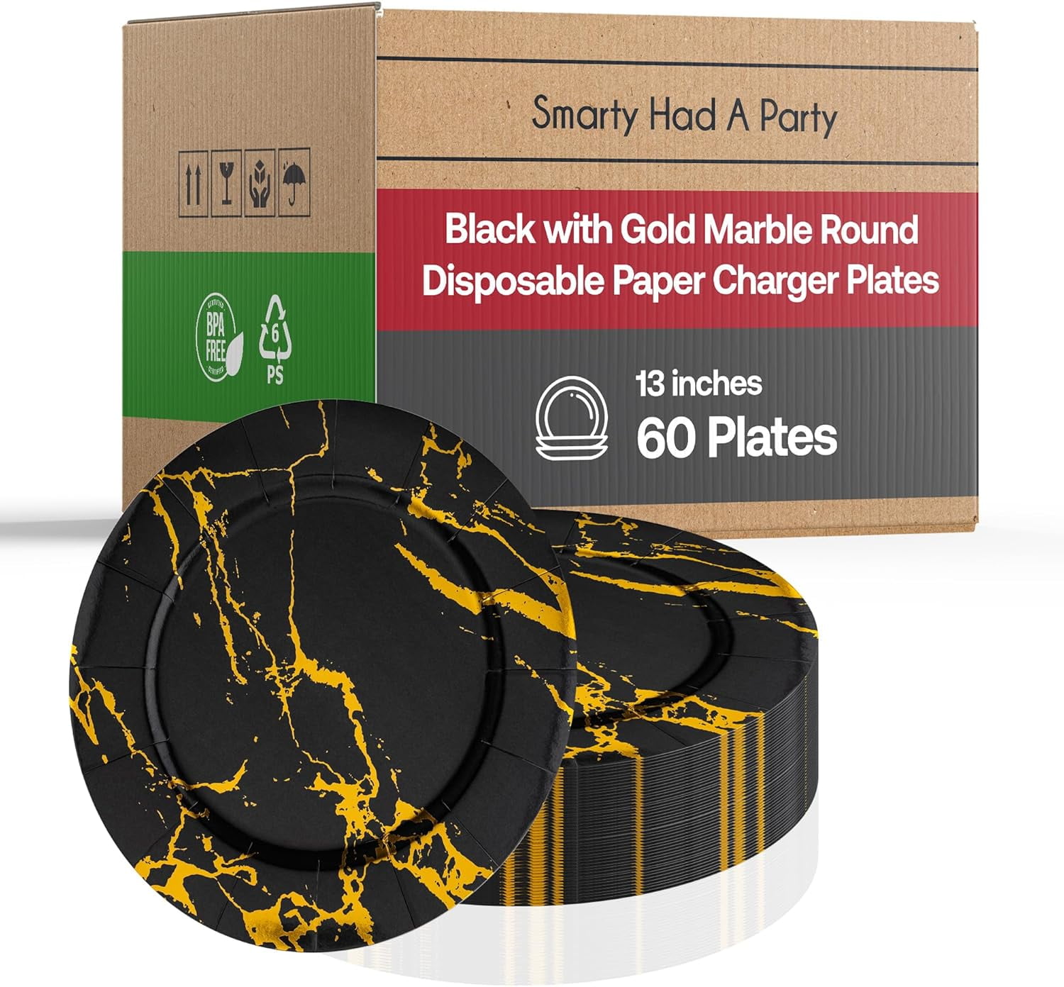 Smarty Had A Party Elegant 13 Inch Paper Plates [60-Pack] Heavy-Duty ...