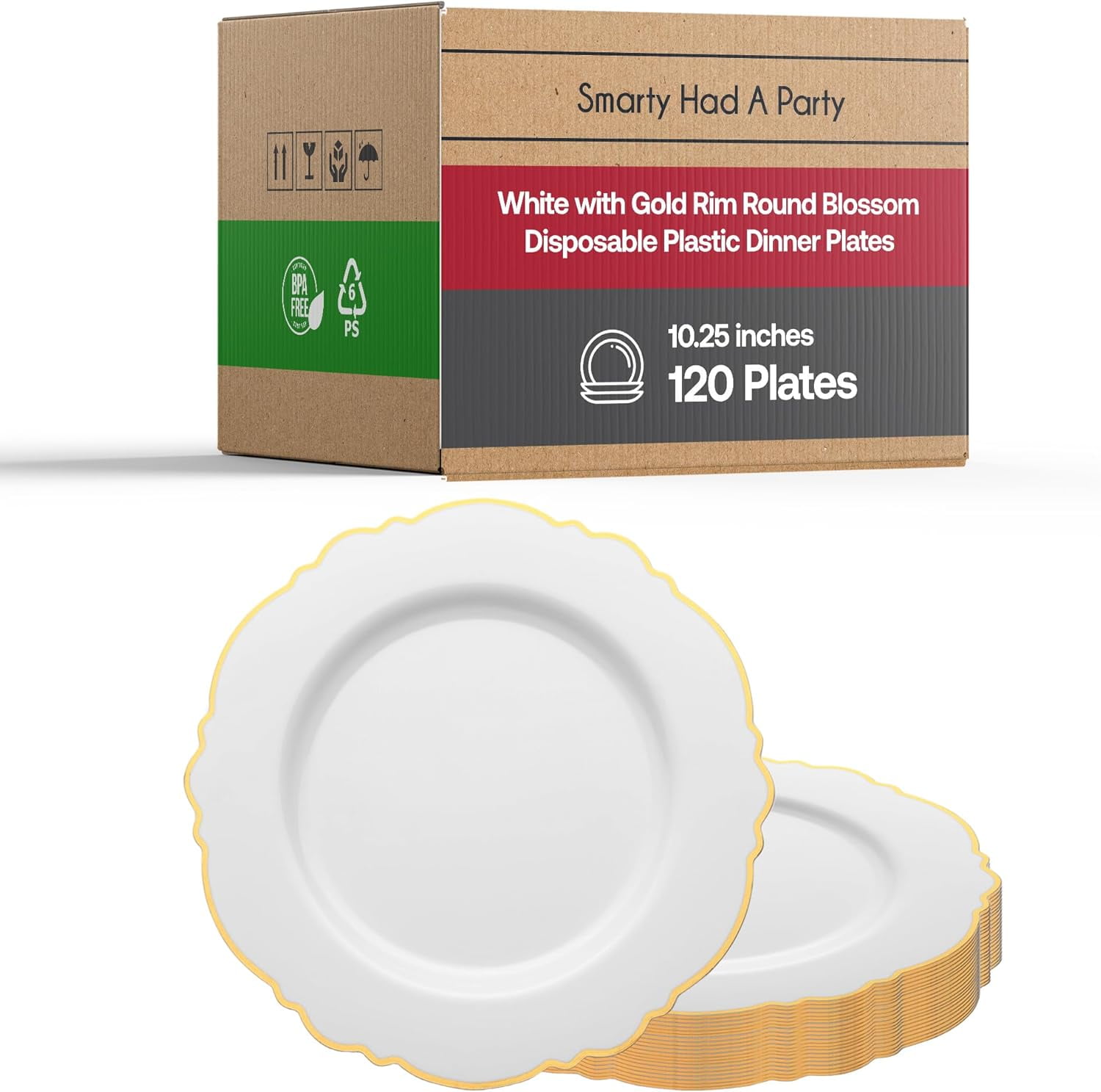 Smarty Had A Party Elegant Disposable Plastic Dinnerware Sets, Blossom ...