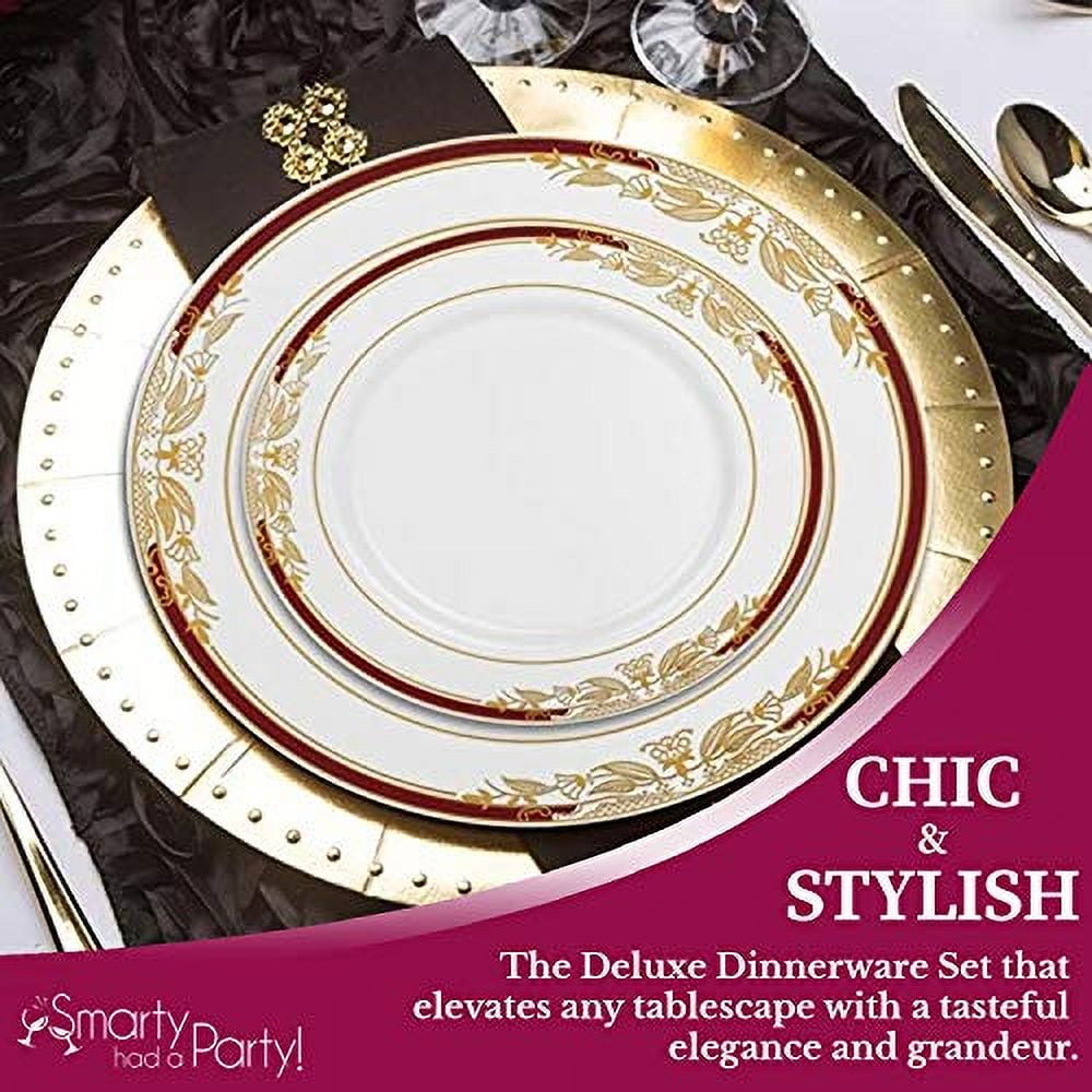 Smarty Had A Party Elegant Disposable Plastic Heavy Duty Dinnerware ...