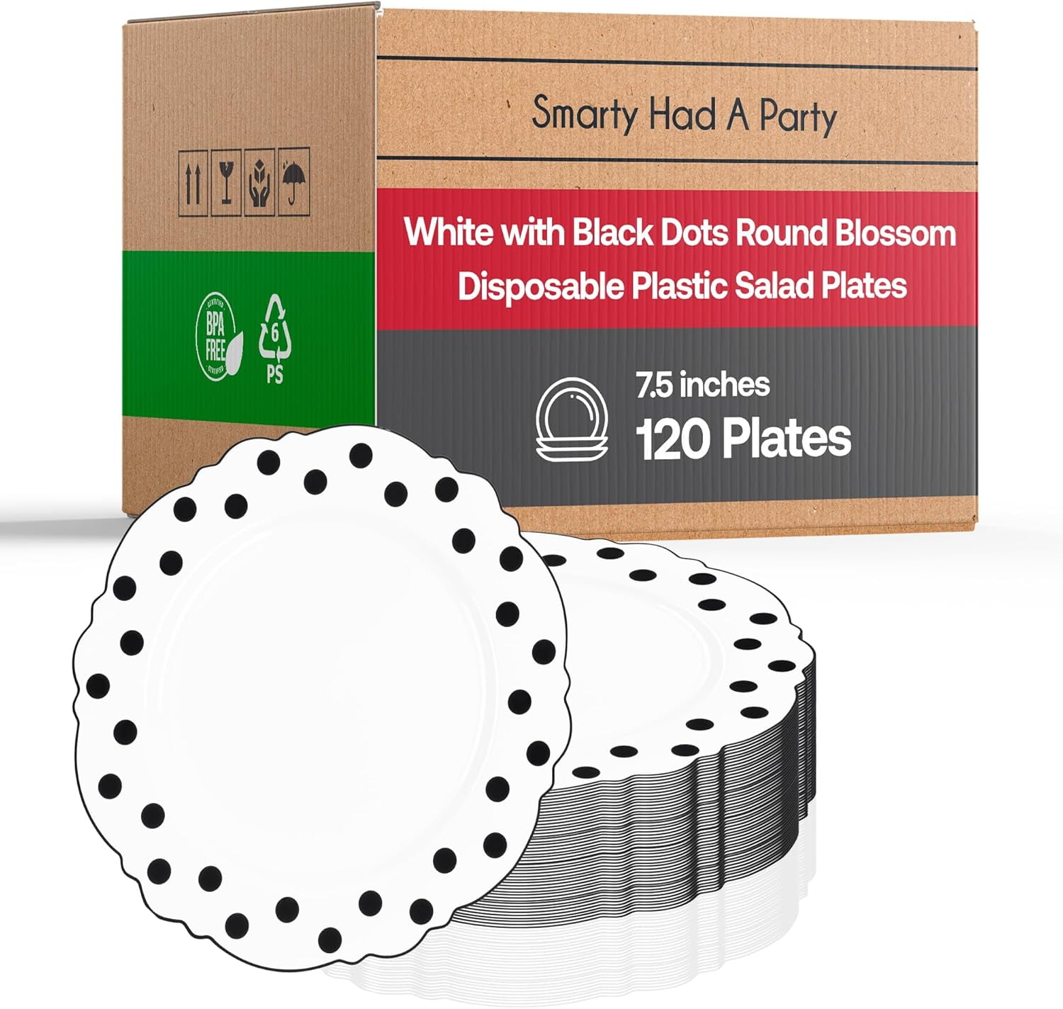 Smarty Had A Party White Plastic Plates, Disposable Dinner Plate with ...