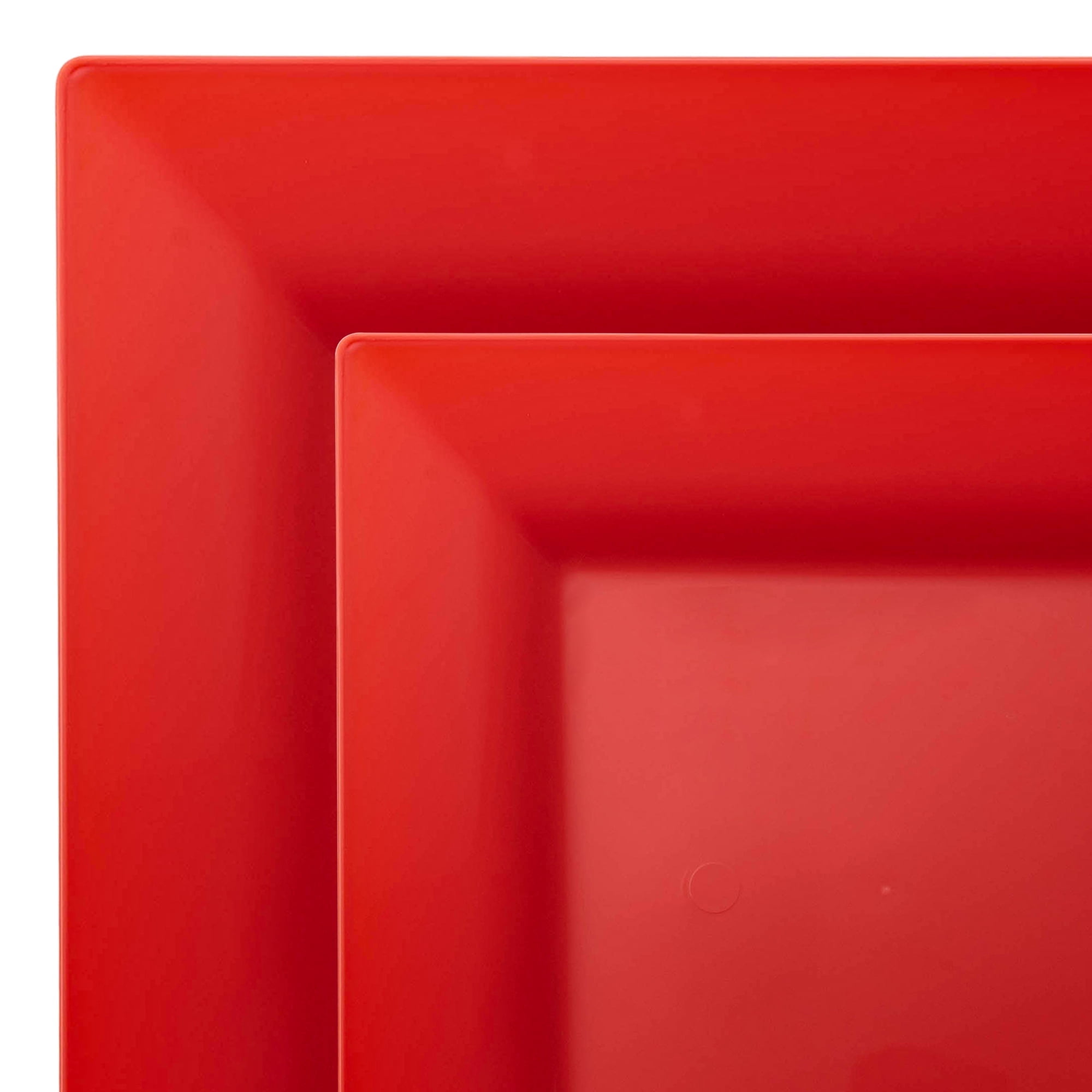 Free Shipping! Smarty Red Square Plastic Plates Dinnerware Value Set ...