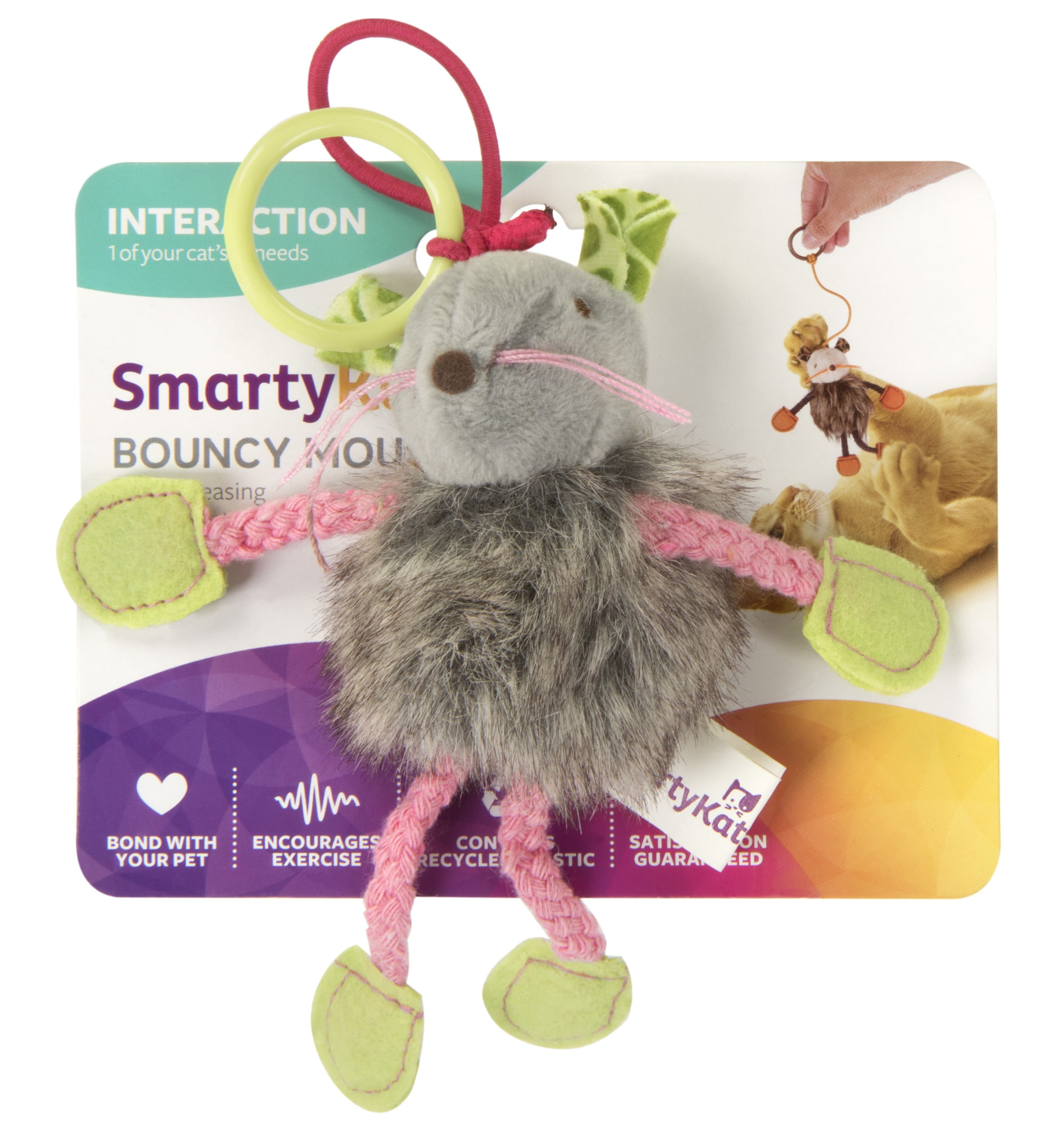 SmartyKat Bouncy Mouse Interactive Bungee Cat Toy - Walmart.com