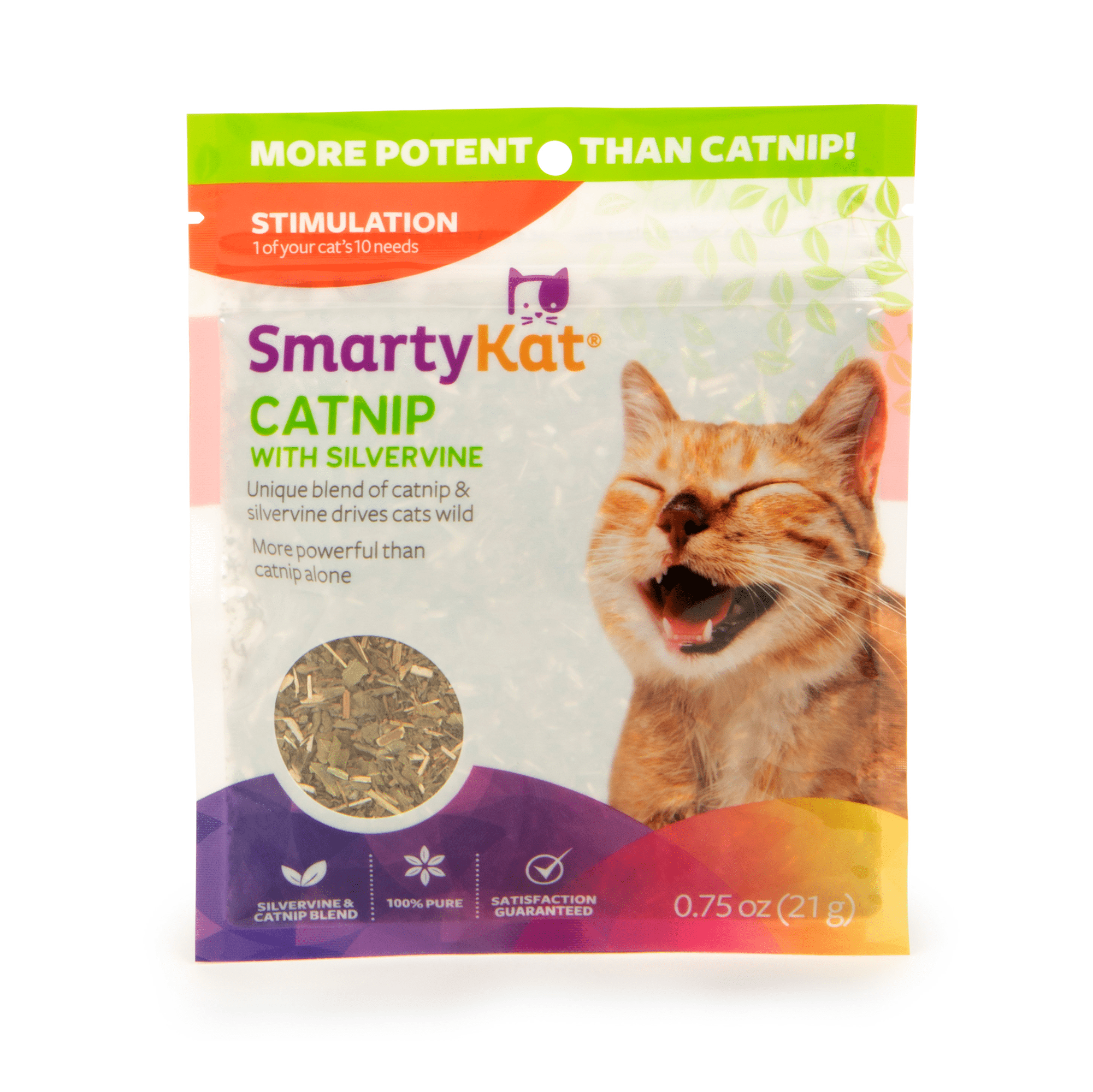 SmartyKat Catnip & Silverine Blend for Cats & Kittens, Resealable Pouch ...