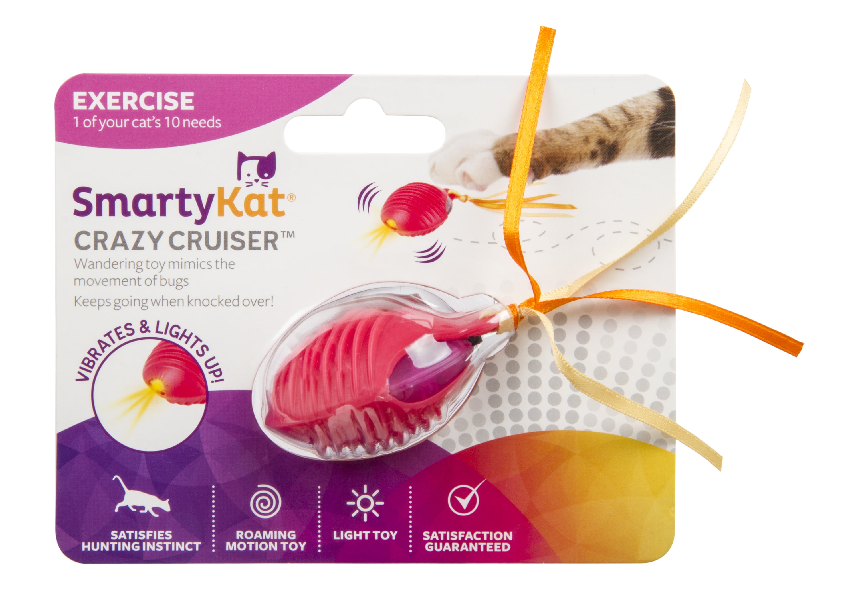 SmartyKat Crazy Cruiser Rumble Bug Electronic Motion Cat Toy - Walmart.com