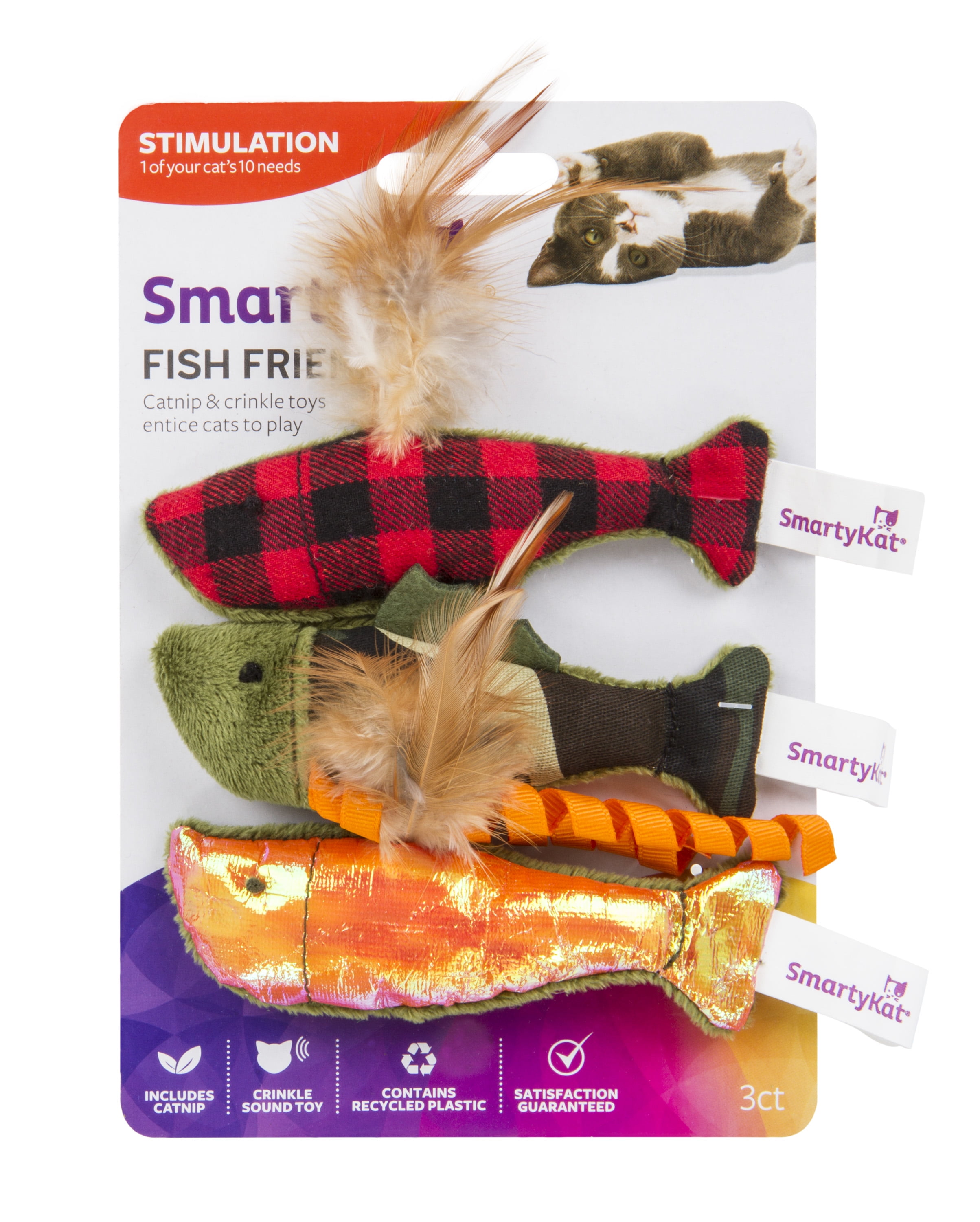 SmartyKat Fish Friend Crinkle and Catnip Cat Toys, 3 Count - Walmart.com