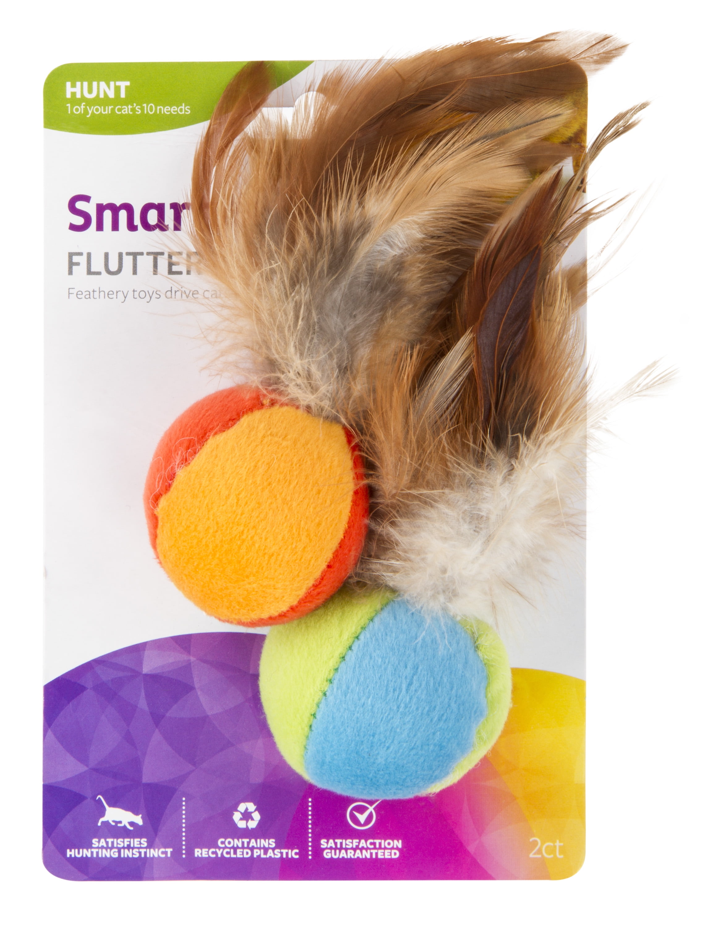 SmartyKat Flutter Balls Set of 2 Plush Catnip Ball Cat Toys - Walmart.com