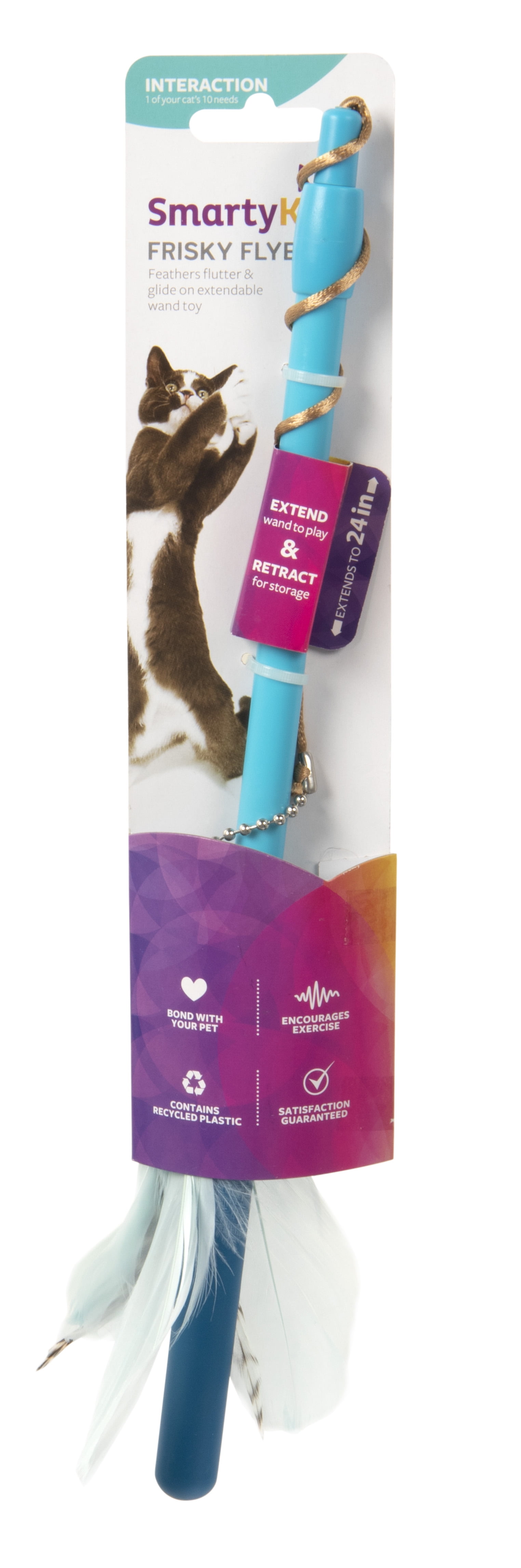 SmartyKat Frisky Flyer, Interactive Cat Toy, Extendable and Retractable ...