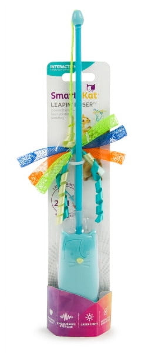 SmartyKat Leaping Laser 2-in-1 Electronic Laser Pointer and Wand Cat ...