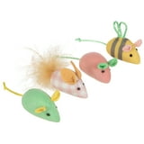 SmartyKat Skitter Mice Spring Plush Mice & Bunny Cat Toys with Pure ...