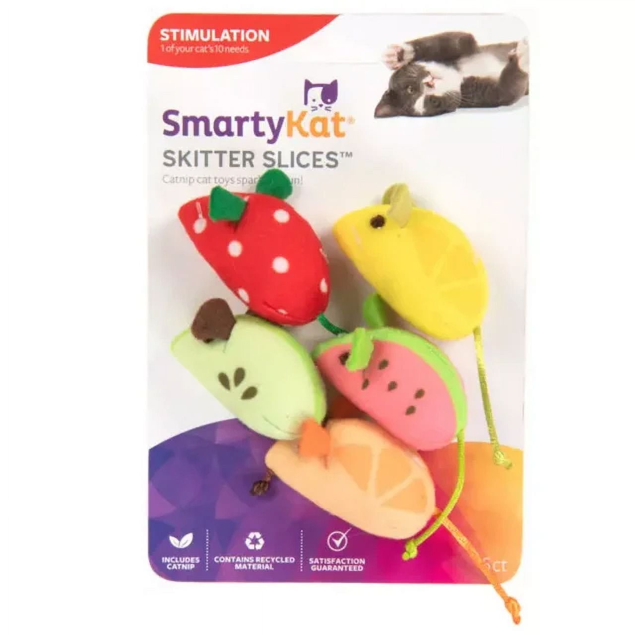 SmartyKat, Cat Toy, 19, Plush Mice with Catnip, Lightweight - Walmart.com