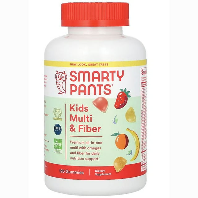 SmartyPants Kids Multi + Fiber & Omega 3 Fish Oil Gummy Vitamins with ...