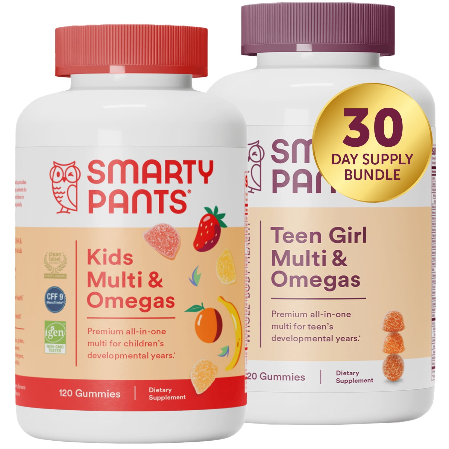 SmartyPants Kids Multivitamin & Teen Girl Vitamins Bundle, 30 Day ...