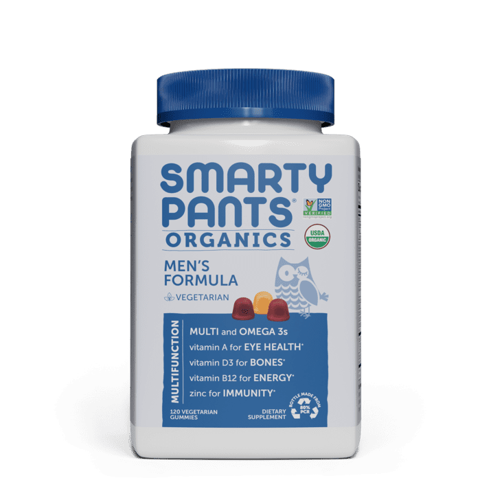 SmartyPants Organic Men's Multi & Vegetarian Omega 3 Gummy Vitamins ...