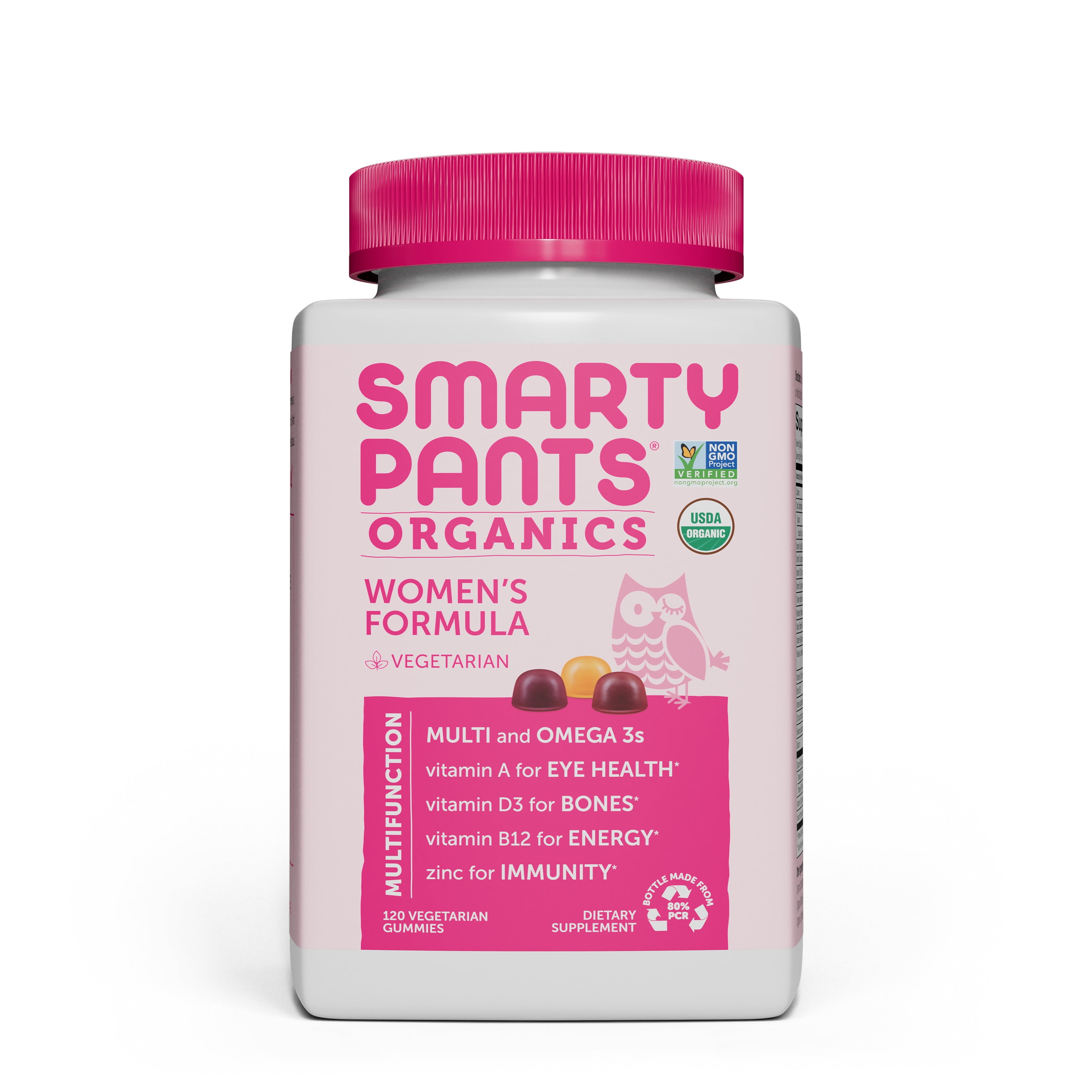 SmartyPants Organic Women's Multi & Vegetarian Omega 3 Gummy Vitamins with D3, C & B12 - 120ct ...