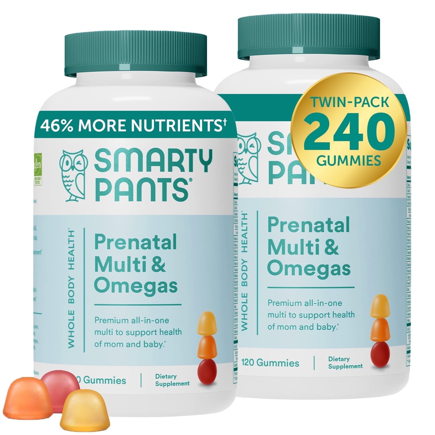SmartyPants Prenatal Multivitamin Gummy with DHA & Folate, 120 Ct (2-Pack) - Walmart.com