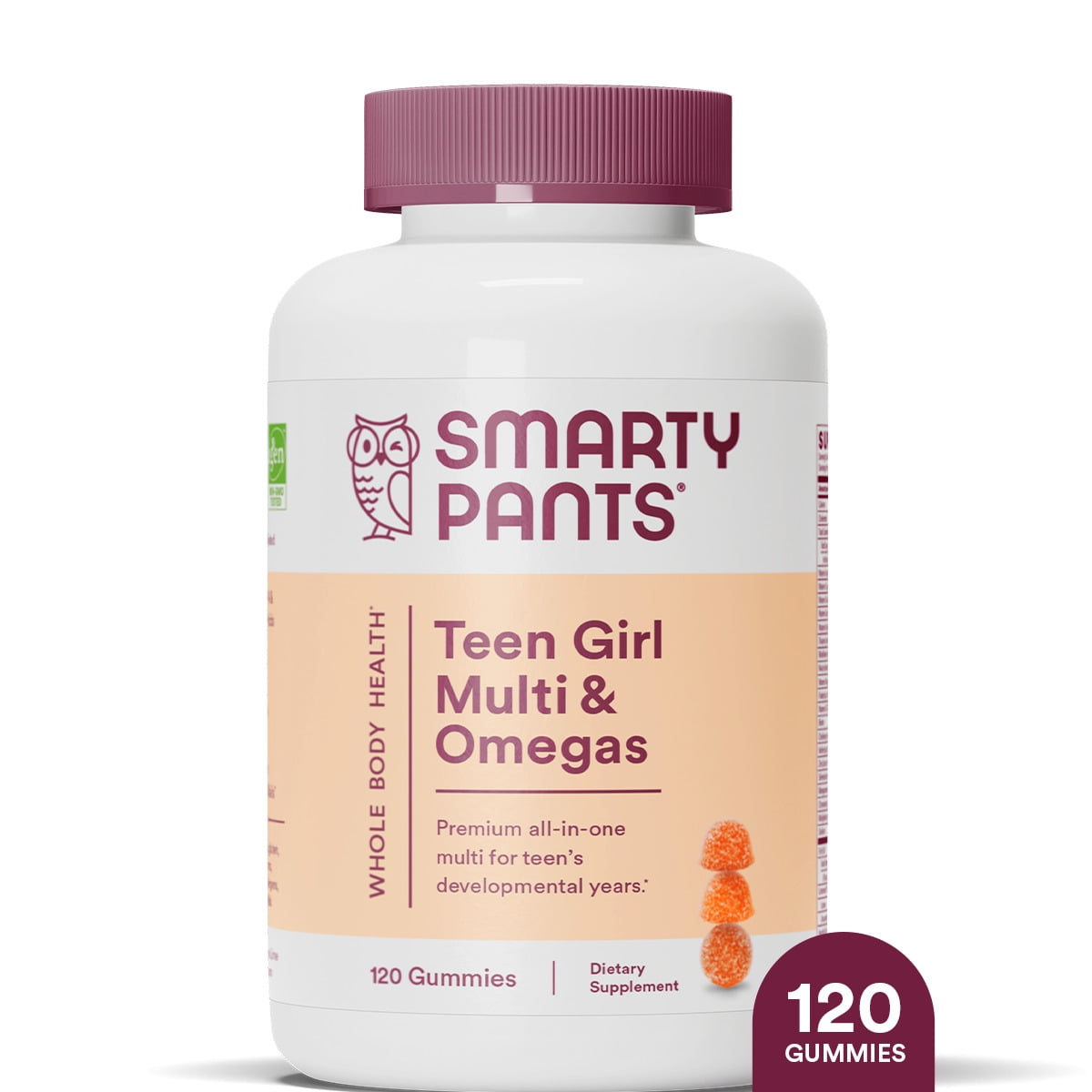 SmartyPants Teen Girl Multi & Omega 3 Fish Oil Gummy Vitamins with D3 ...