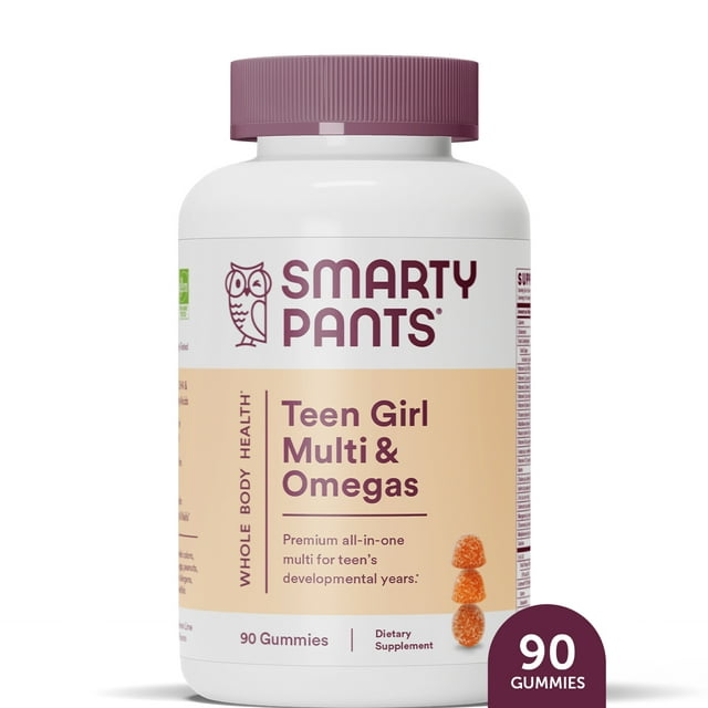 SmartyPants Teen Girl Multivitamin & Omega 3 Fish Oil Gummies - Healthy ...