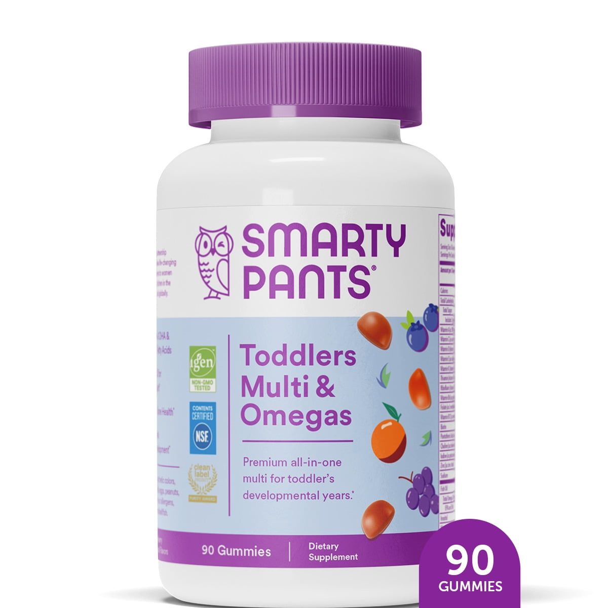 SmartyPants Toddler Multi & Omega 3 Fish Oil Gummy Vitamins with D3, C ...