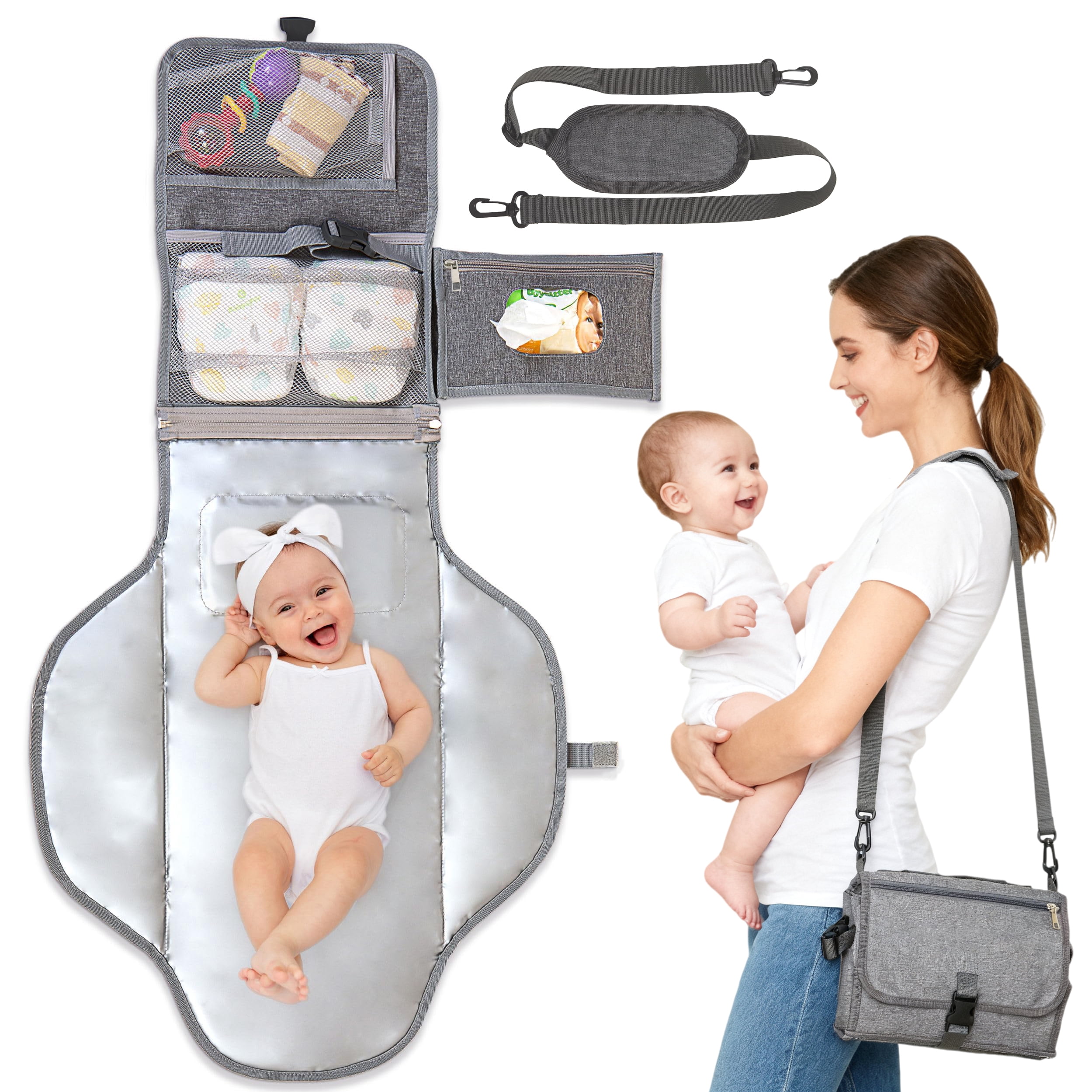 Smasener Portable Diaper Changing Pad for Baby, Detachable Travel ...