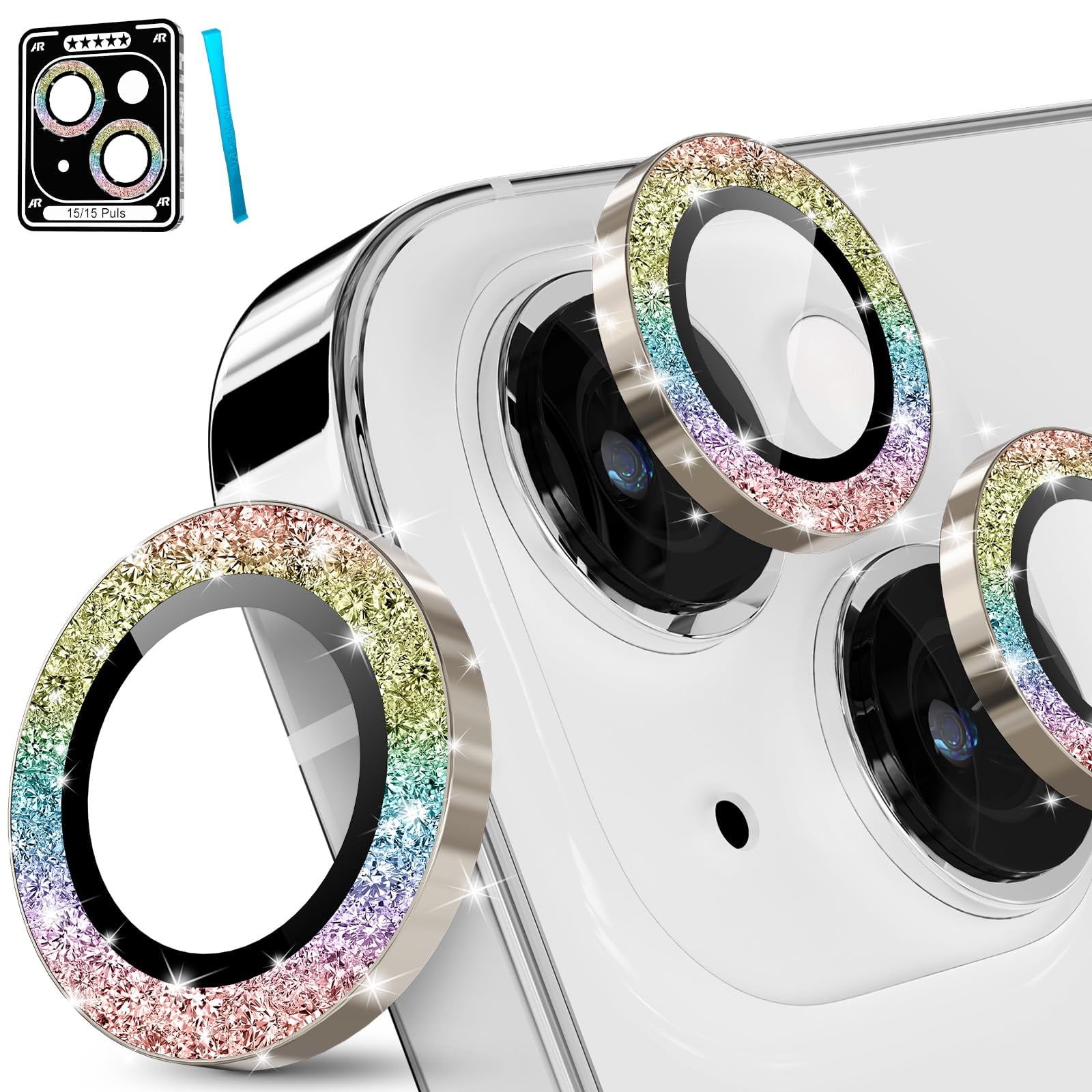 Smasener for iPhone 15 / iPhone 15 Plus Camera Lens Protector, 9H ...