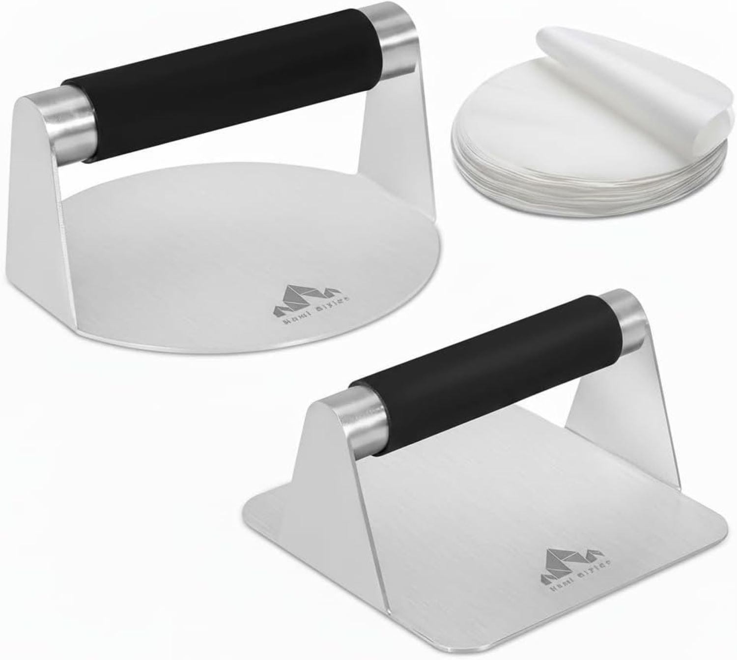 "HOMI STYLES Smash Burger Press Pack, Round and Square Patty Maker ...