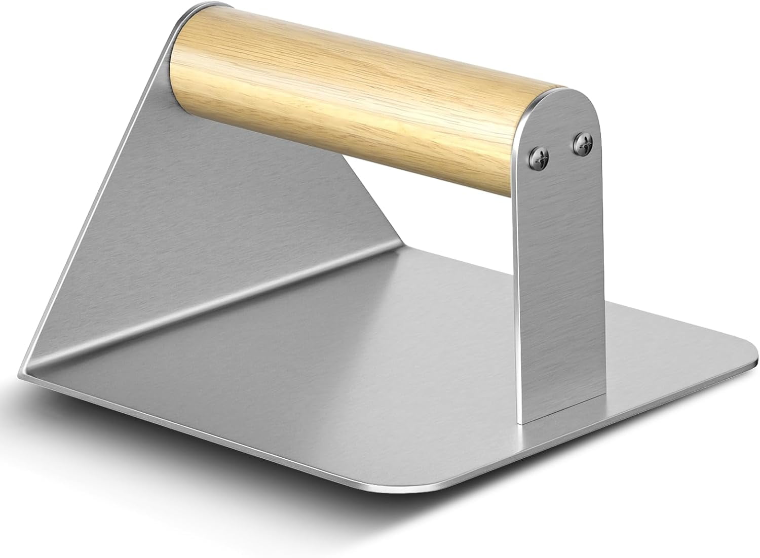 Smash Burger Press, Stainless Steel Square Burger Smasher with Wooden ...