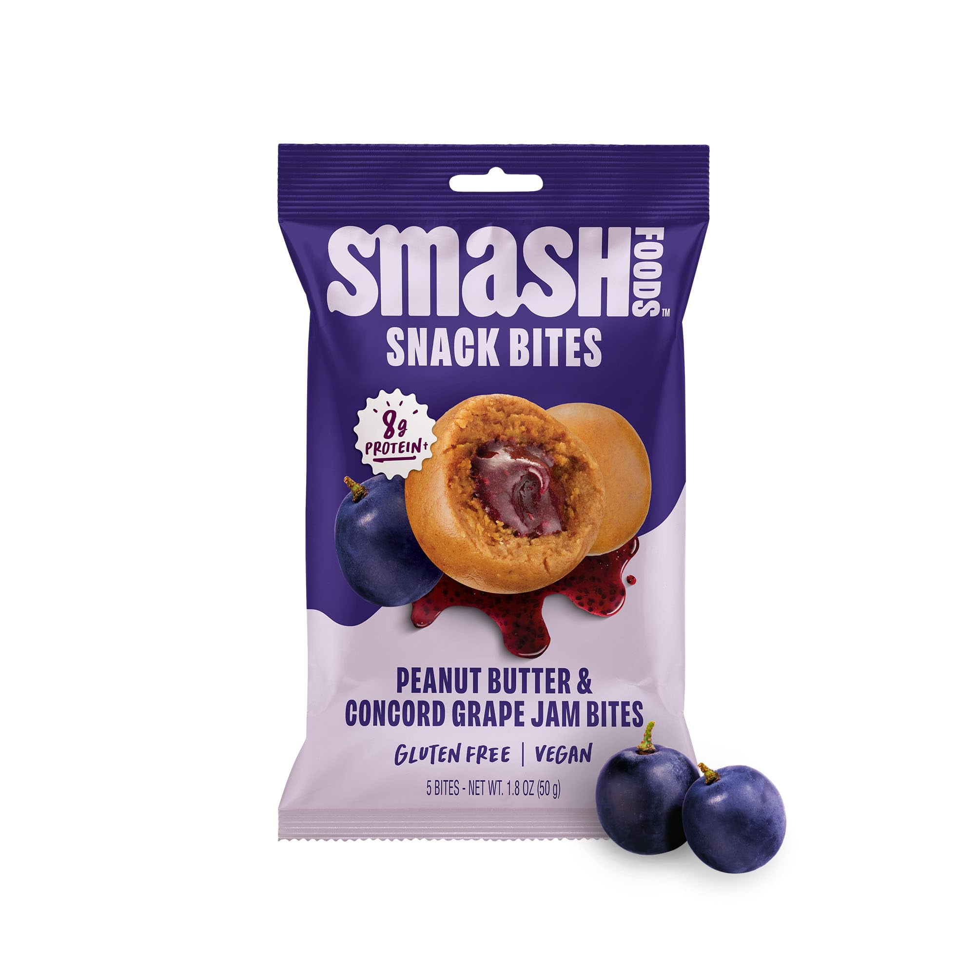 Smash Foods Grape Energy BCF26 Bites | 5 Gluten-Free Vegan Snack Balls ...