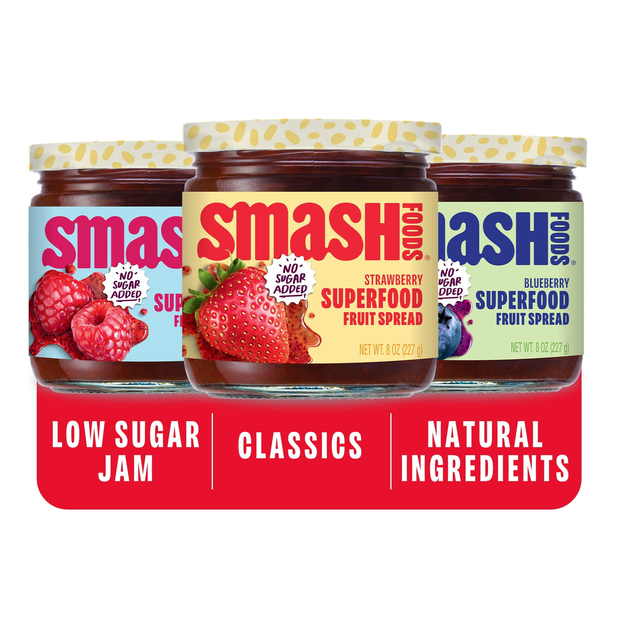 Smash Foods Jam Variety 3-Pack Classics SMR| No Naturally Sweet Jelly ...