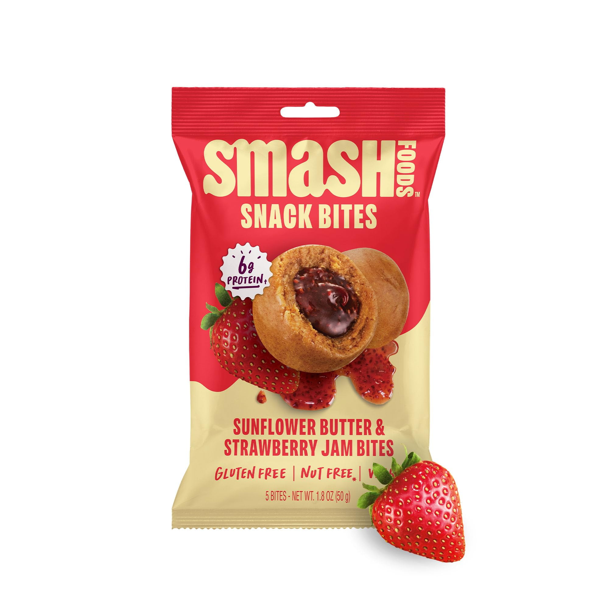 Smash Foods Strawberry Energy TMA2 Bites | 5 Gluten-Free Vegan Balls ...