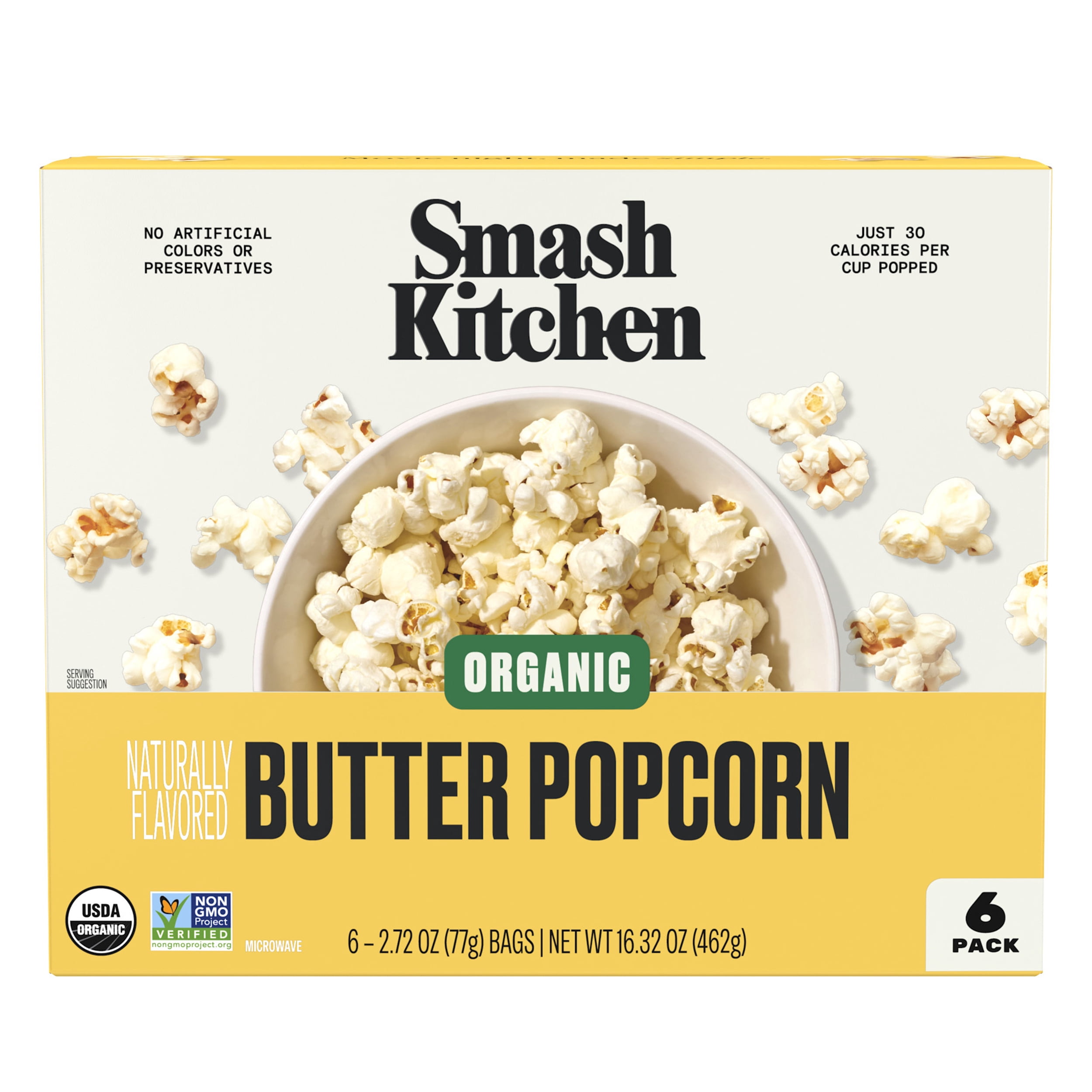 Smash Kitchen Organic Non-GMO Microwavable Naturally Flavored Butter ...