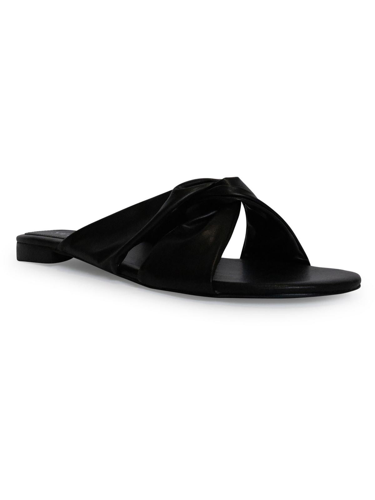 Smash Womens Nina Knot-Front Slip On Slide Sandals - Walmart.com