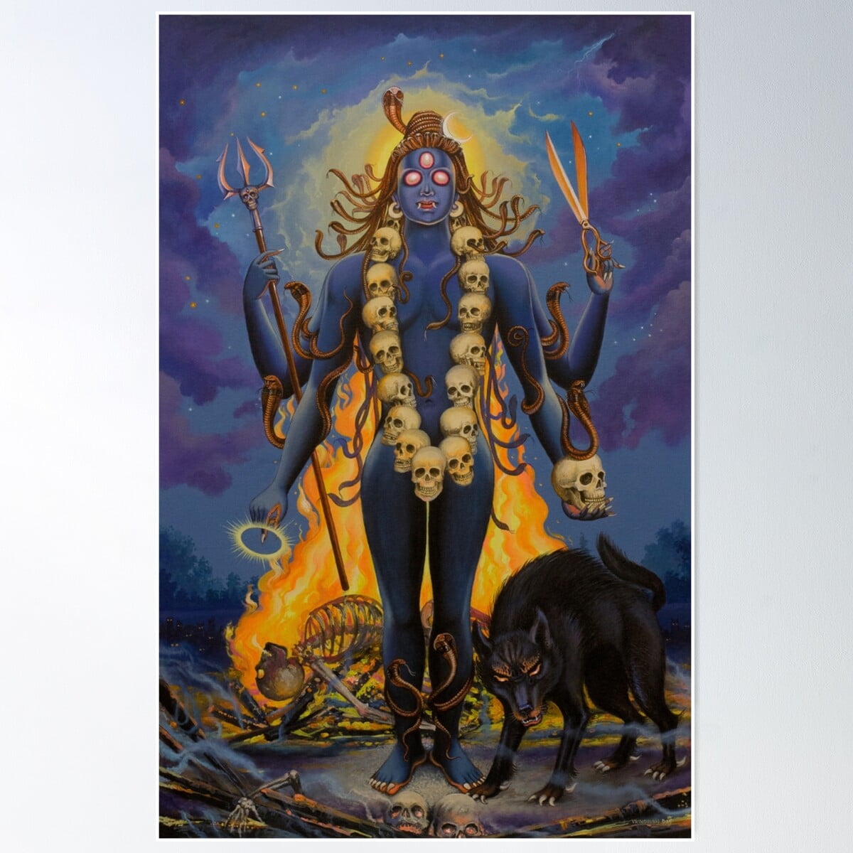 Smashan Bhairava Poster, 16x24 UNFRAMED - Walmart.com