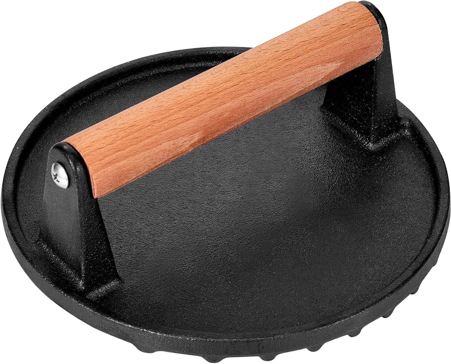 Smashed Burger Press, Heavy-Duty Cast Iron Smash Meat Steak with Wooden ...